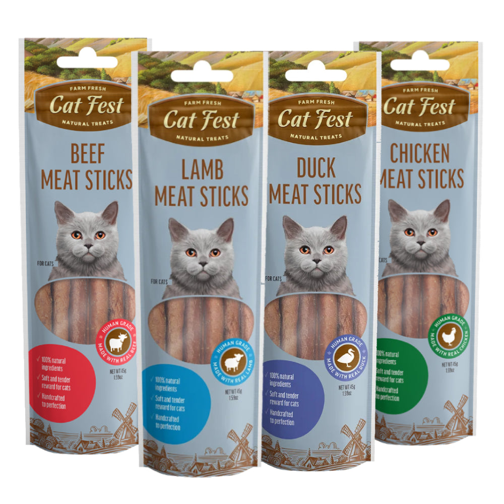 Cat Fest Meat Sticks for Cats 45g | Real Meat Treats | Beef, Chicken ...