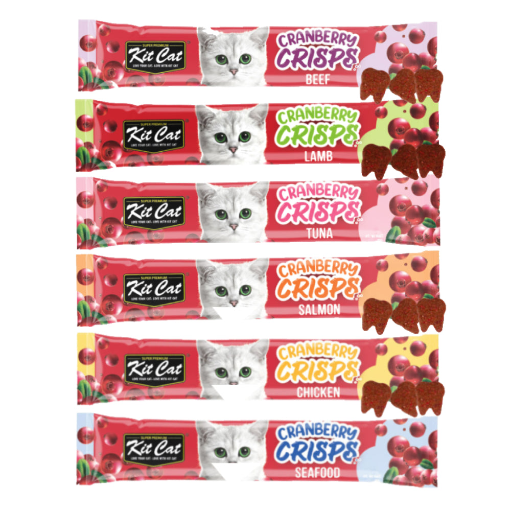 Kit Cat Cranberry Crisps 20g | Dental & Urinary Health Cat Treats UAE ...
